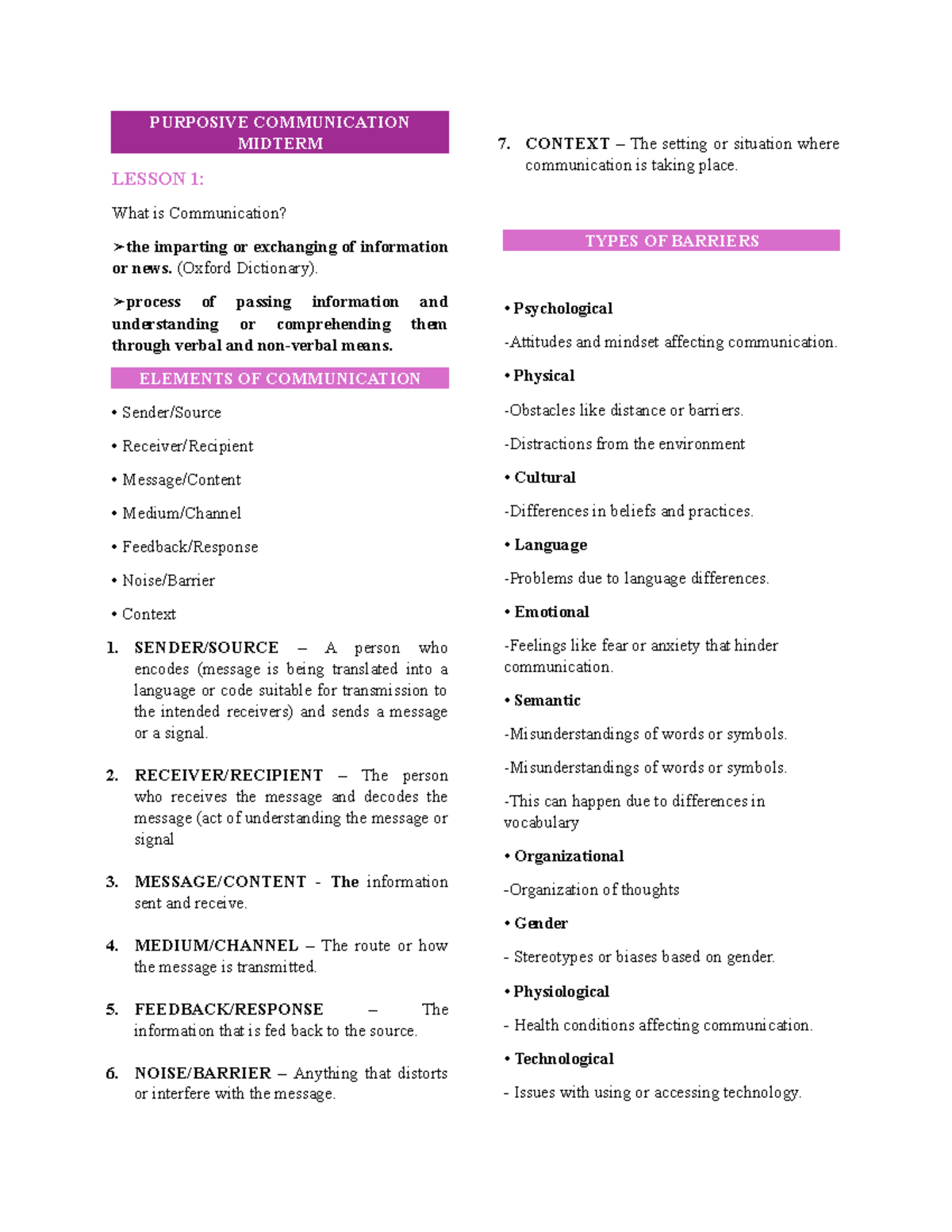 Purposive- Communication- Midterm - PURPOSIVE COMMUNICATION MIDTERM LESSON 1: What is ...
