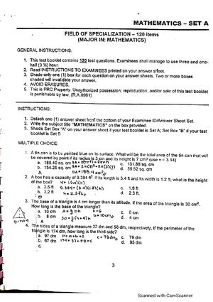 Part 1 Mathematics - LET actual exam - Mathematics Part 1 Which ...