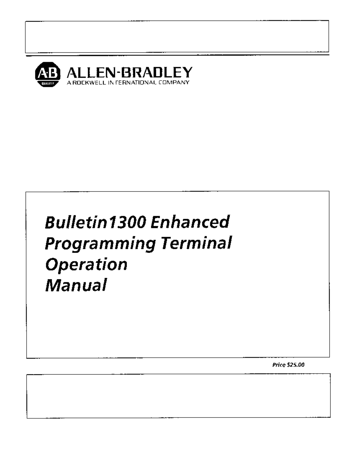 1300 AB Programing Terminal Manual - ENGT 1000 - Studocu