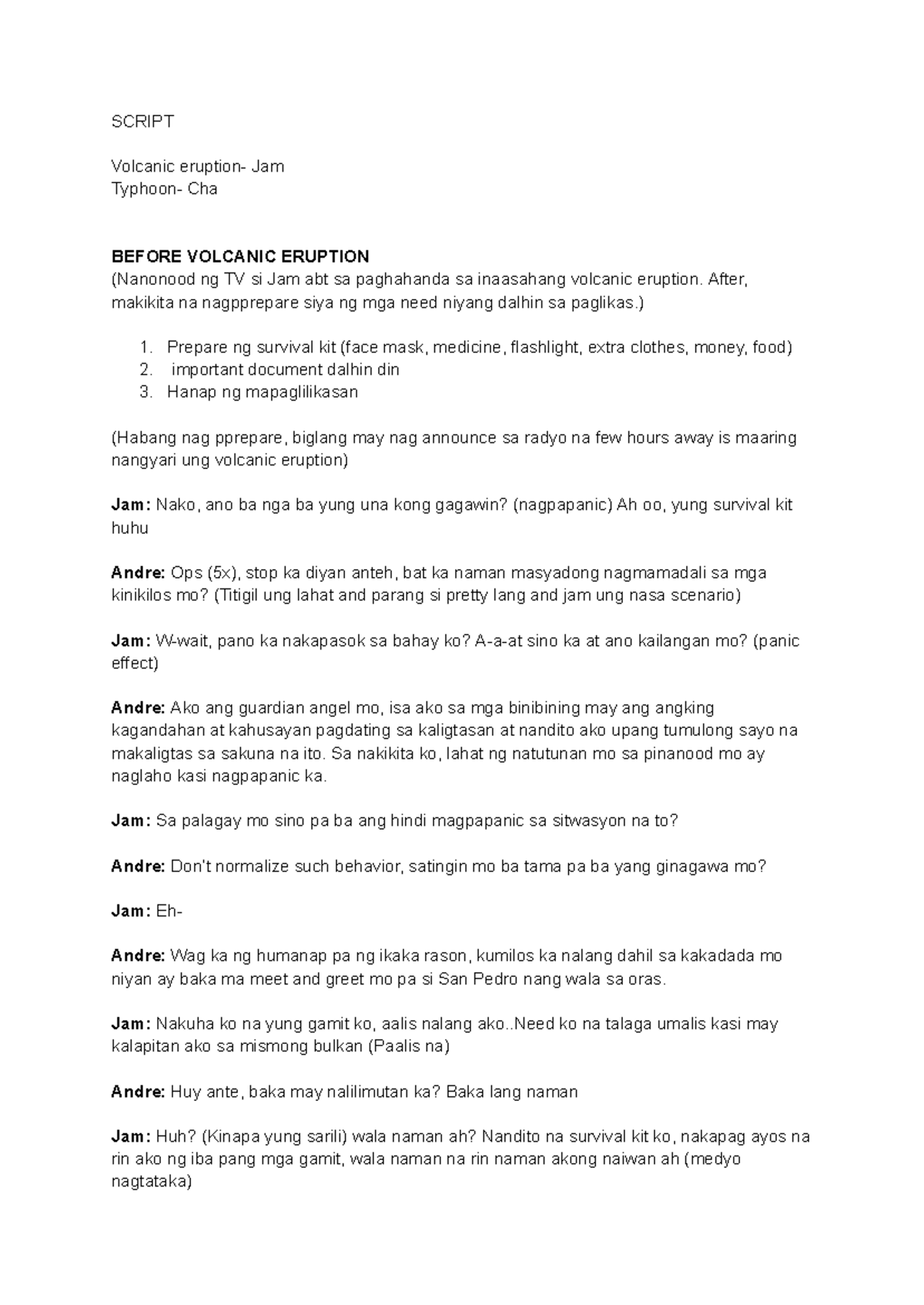 DRRR Script - skwerp - SCRIPT Volcanic eruption- Jam Typhoon- Cha ...