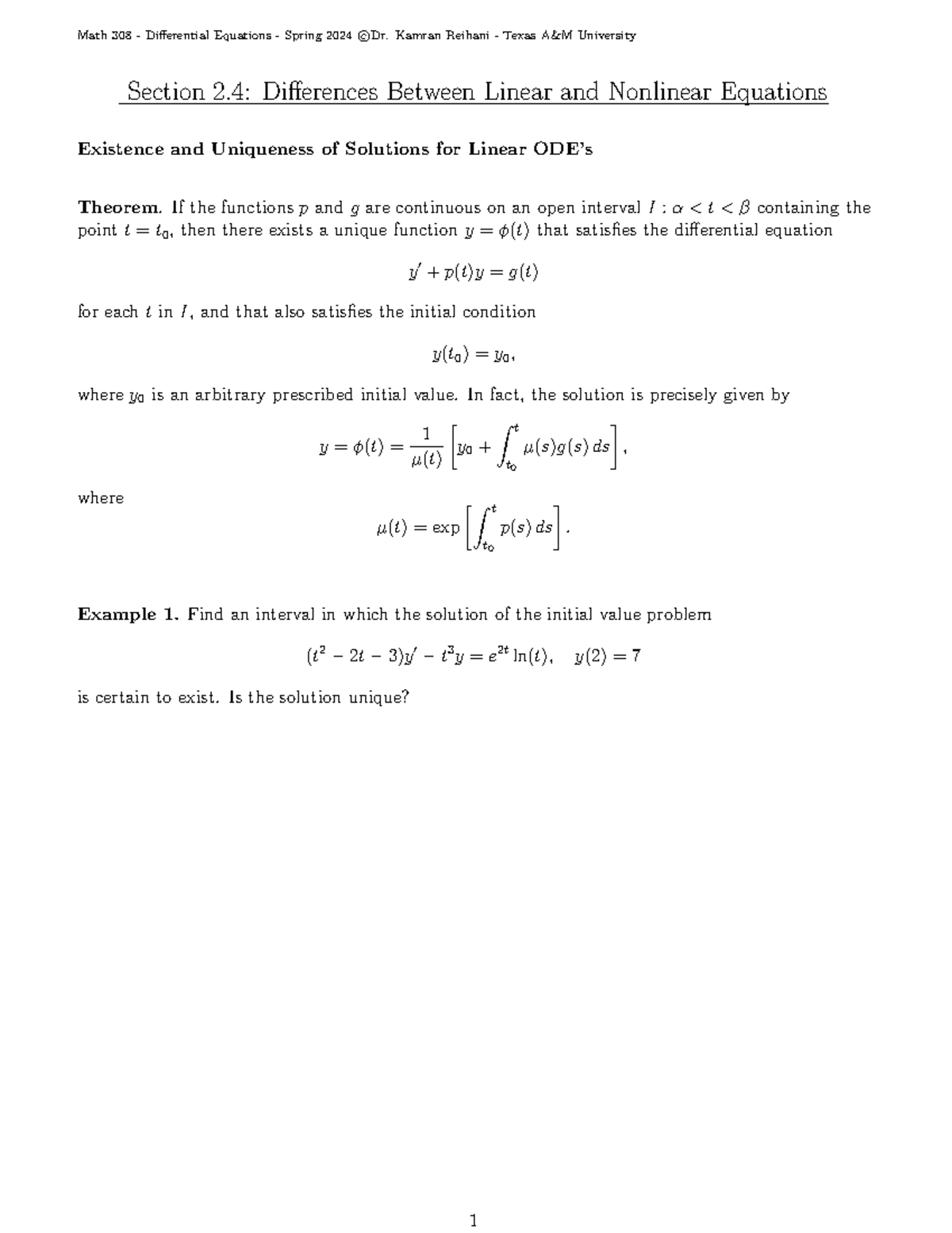 2 - diff eq notes for reihmani class - Math 308 - Differential ...