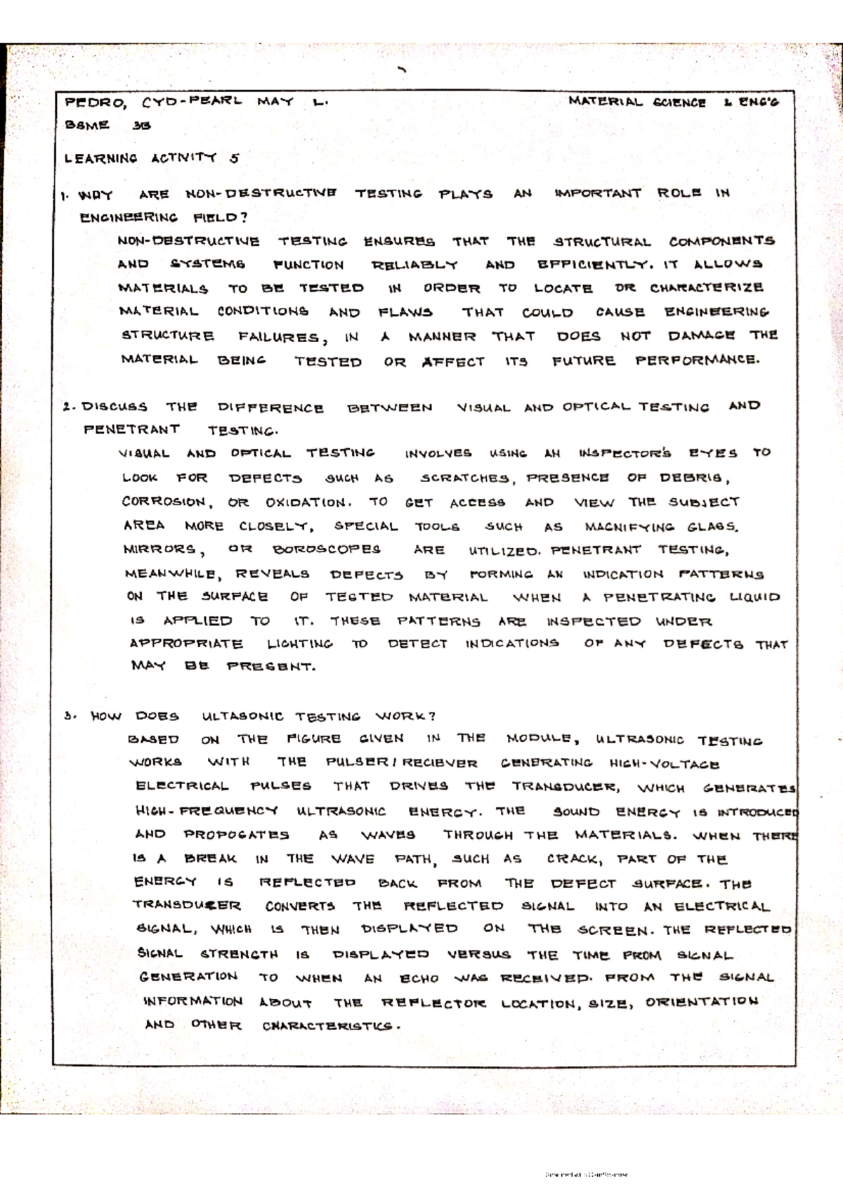 MATERIAL SCIENCE ENGINEERING - Technical Writing - Studocu