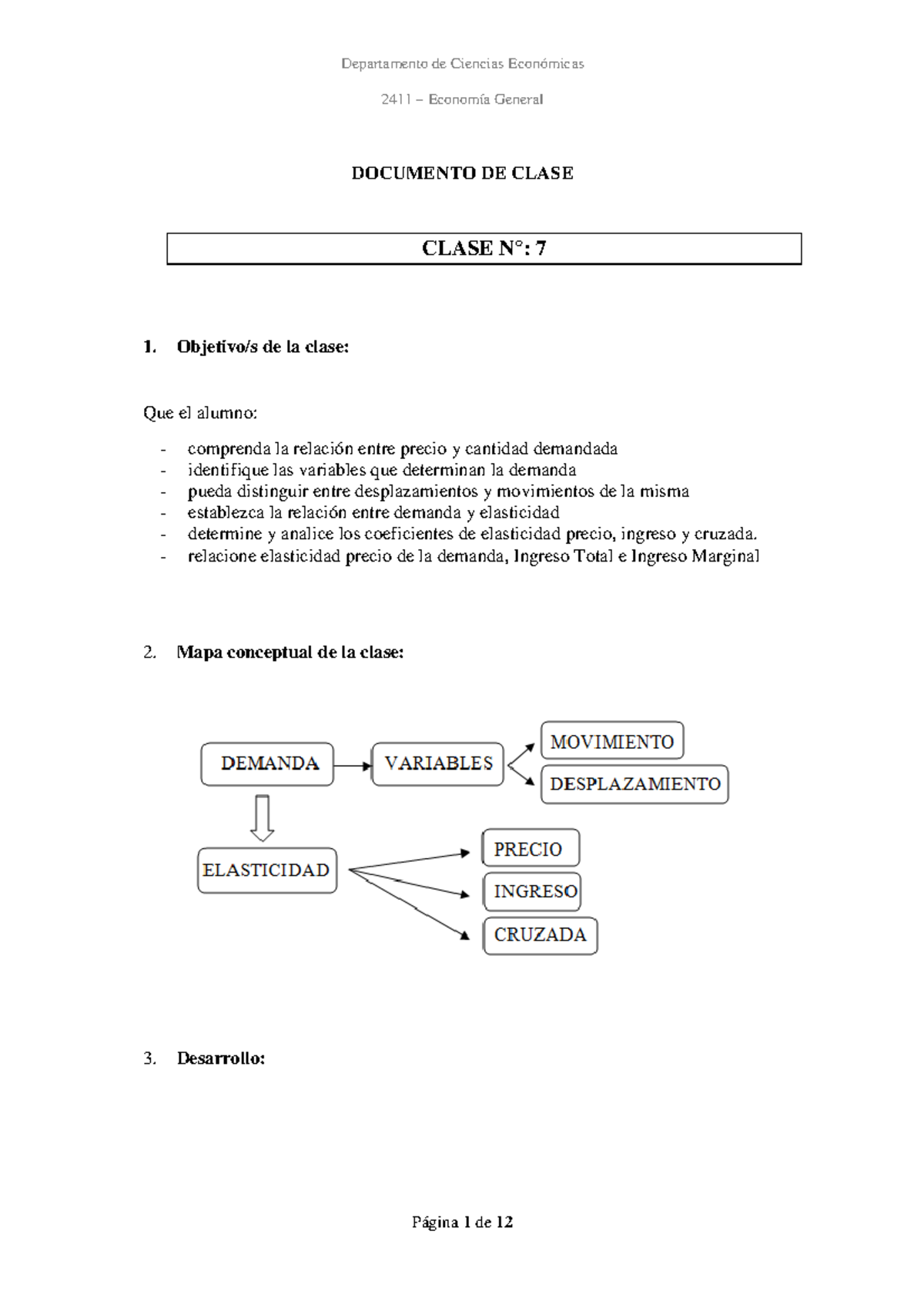 Clase-7-ECO - Clases en pdf - 2411 – Economía General DOCUMENTO DE CLASE CLASE N°: 7 Objetivo/s ...