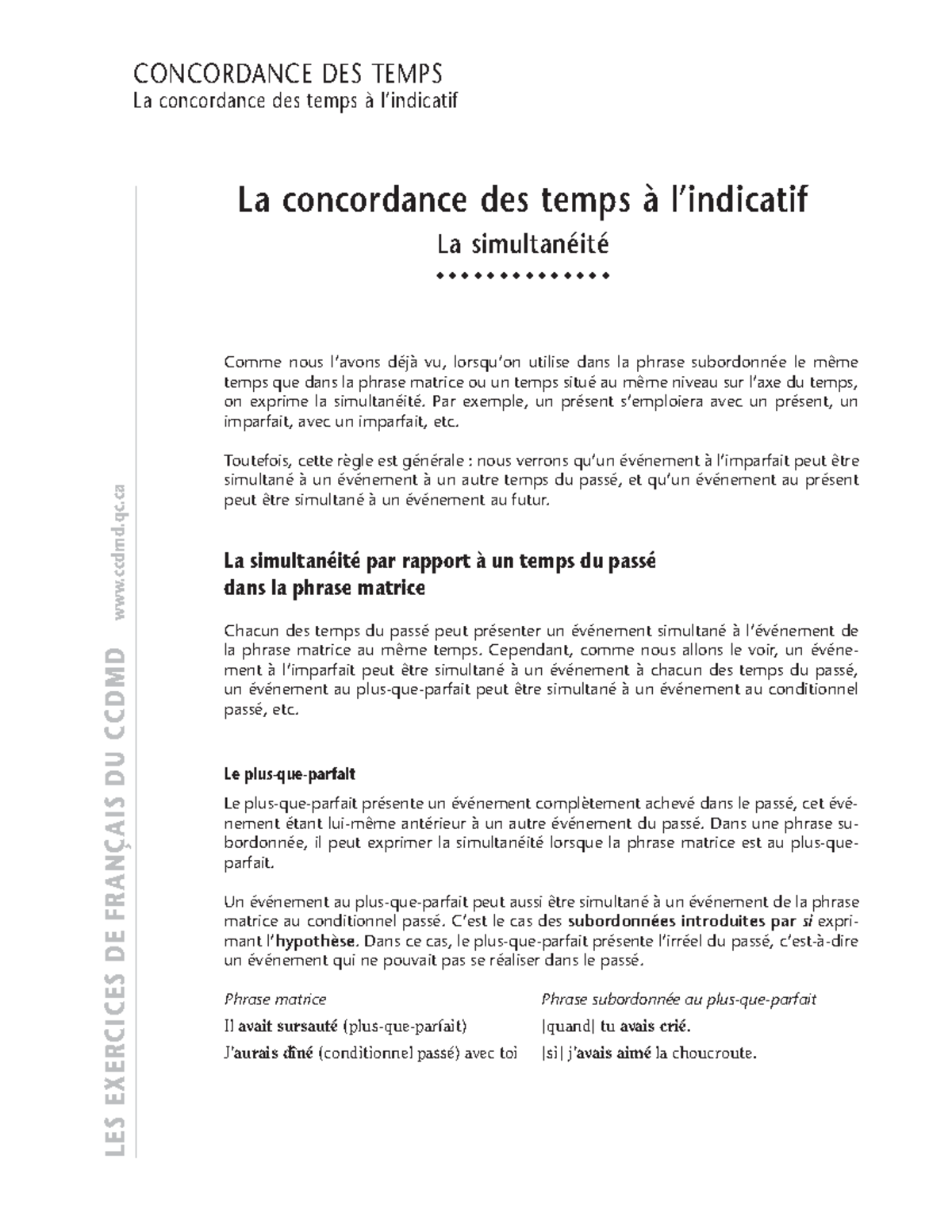 Concordance-des-temps - LA SIMULTANÉITÉ 1 ccdmd.qc La concordance des ...