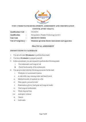 -1690964233.Candidate tool Basic Hospital Procedures - ©2023 TVET CDACC Page 1 of 3 091206T4PTT ...
