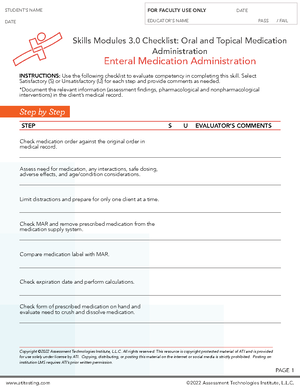 Skills Checklist Specimen Glucose - atitesting ©2022 Assessment ...