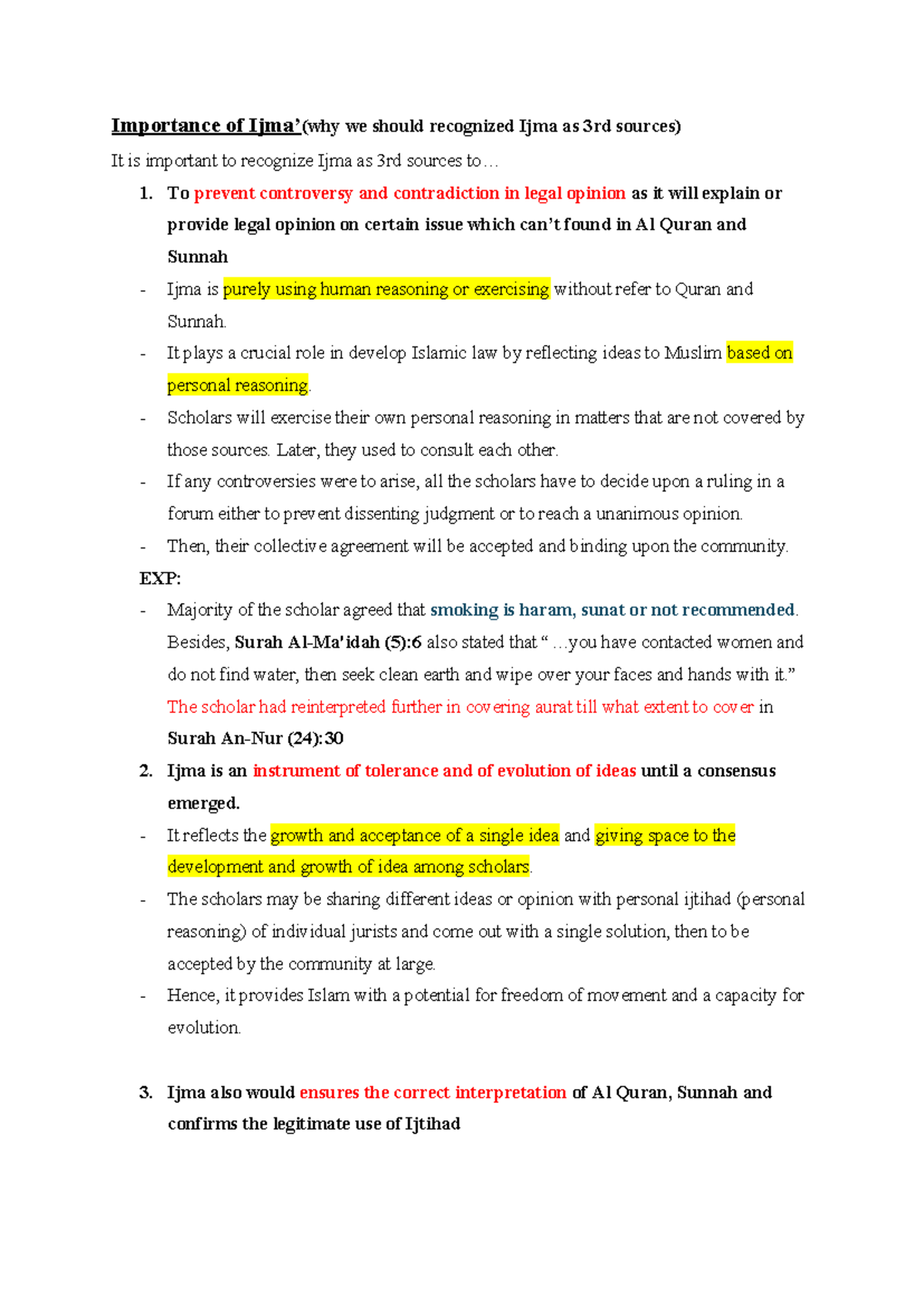 Importance of Ijma - Importance of Ijma’(why we should recognized Ijma ...