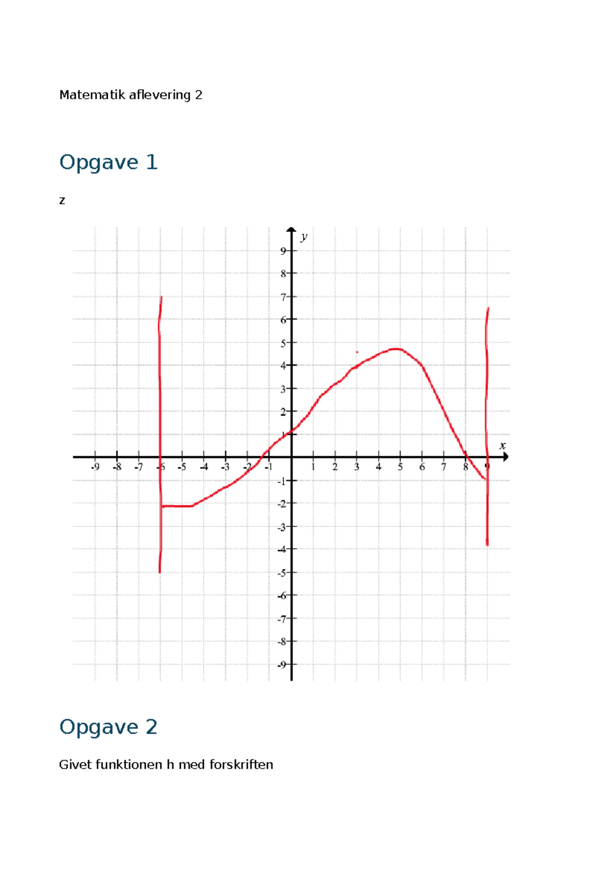 Mat aflevering 2 - math bro - Matematik aflevering 2 Opgave 1 z Opgave ...