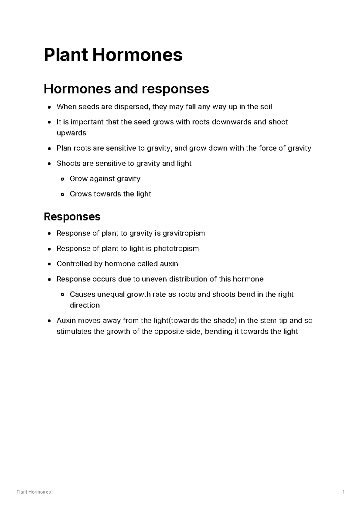 Plant Hormones - Studocu