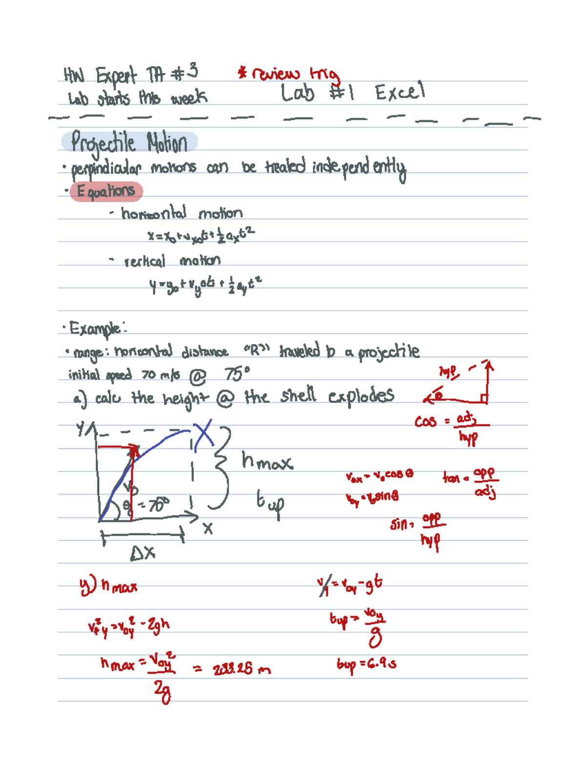 Chapter 3 Notes - HW Expert TA 3 Lab starts this week Tab I Excel ...