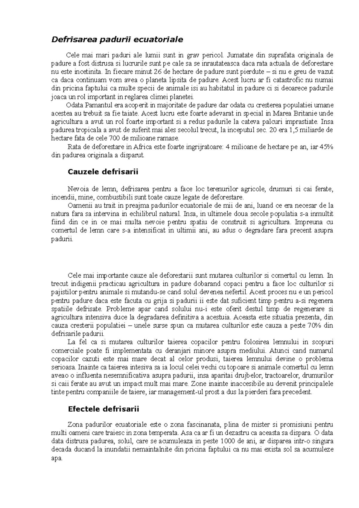 Defrisarea padurilor în R. Moldova pentru o bună informare - Defrisarea ...