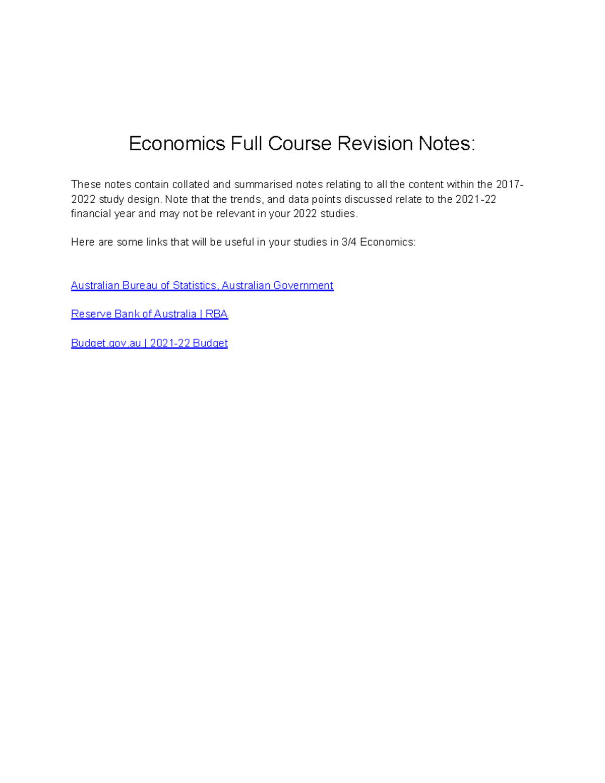 Economics Course Notes-protected - Economics Full Course Revision Notes ...