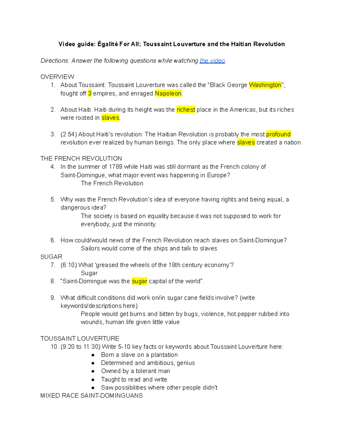 Égalité For All; Toussaint Louverture & the Haitian Revolution - Video ...