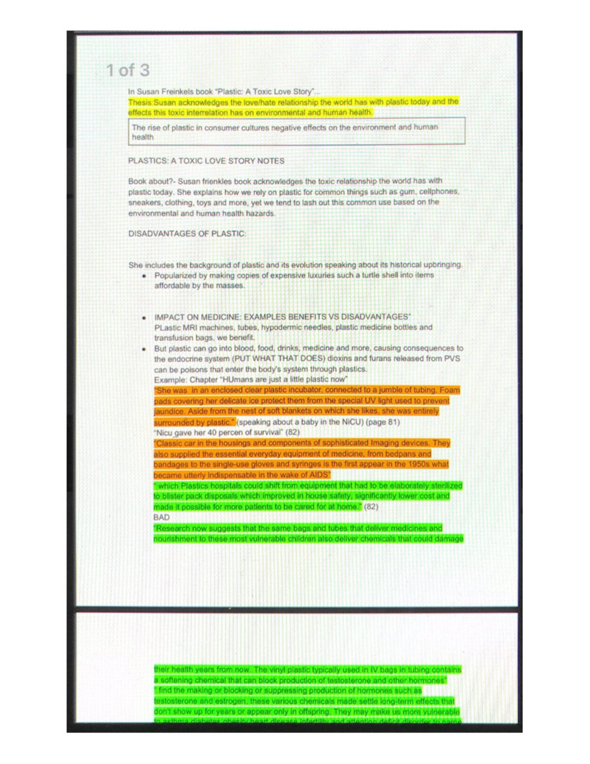 RHETORICAL ESSAY LAYOUT- PLASTIC A TOXIC LOVE STORY BOOK - A , E iv ...