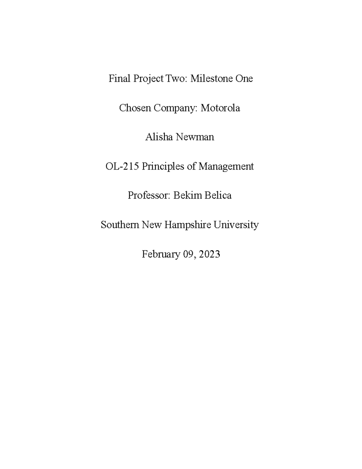 Principles Of Management 6-2 Final Project - Final Project Two ...