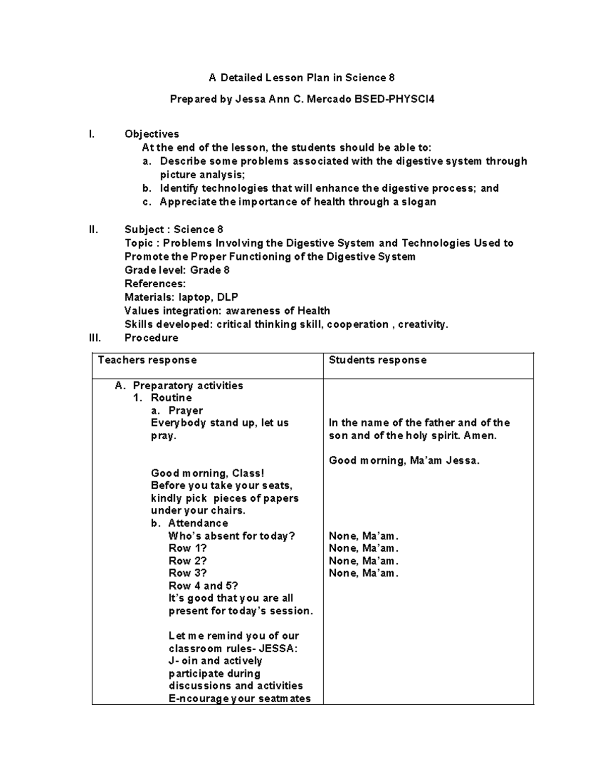 A-Detailed-Lesson-Plan-in-Science-8 Problems-associated-with-digestive ...