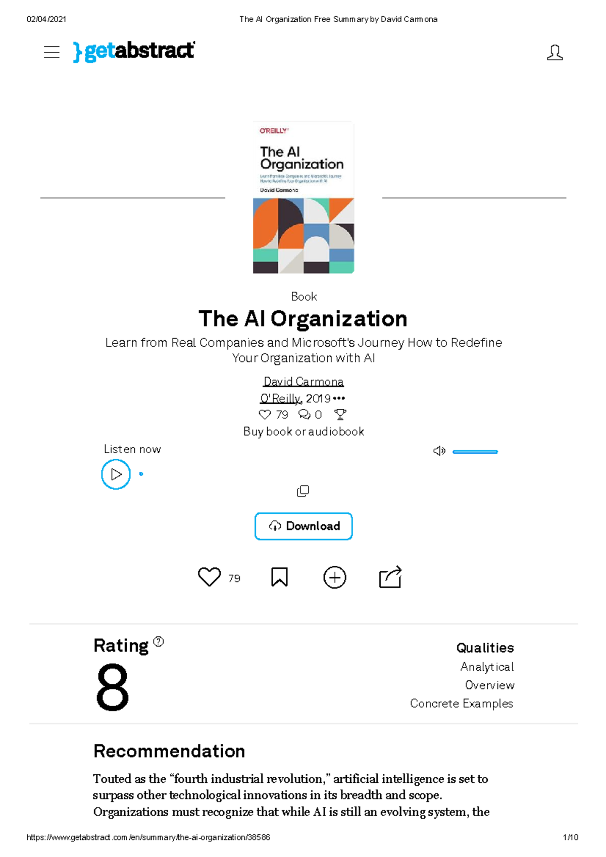 10 - The AI Organization Free Summary by David Carmona - Book The AI ...