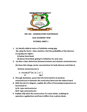 PHY 440 practice questions Problem Solvers - 1 | P a g e PHY44O ...