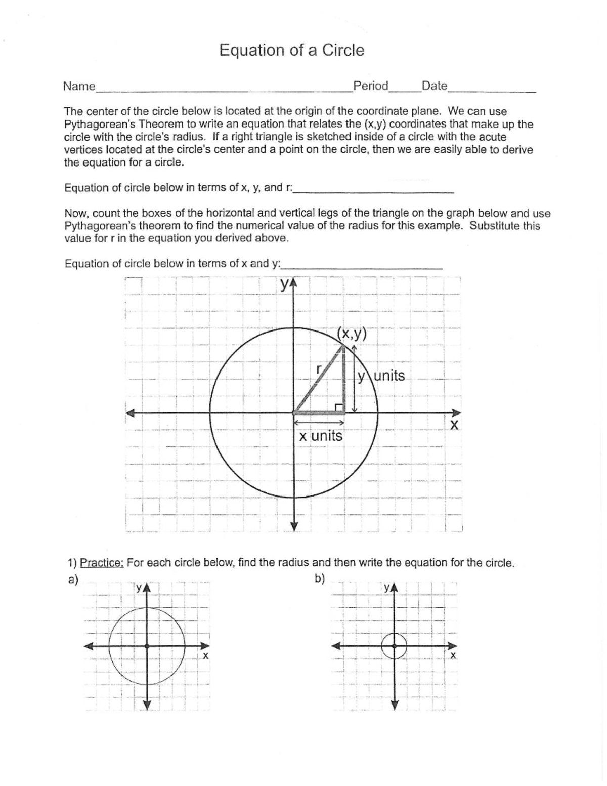 Justin Remes - Discovery of the equation of a circle - Studocu