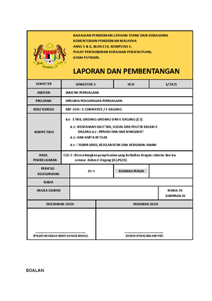 Rubrik Kemahiran Komuniksai (A3) - RUBRIK PENILAIAN BERTERUSAN (PB) DBF ...
