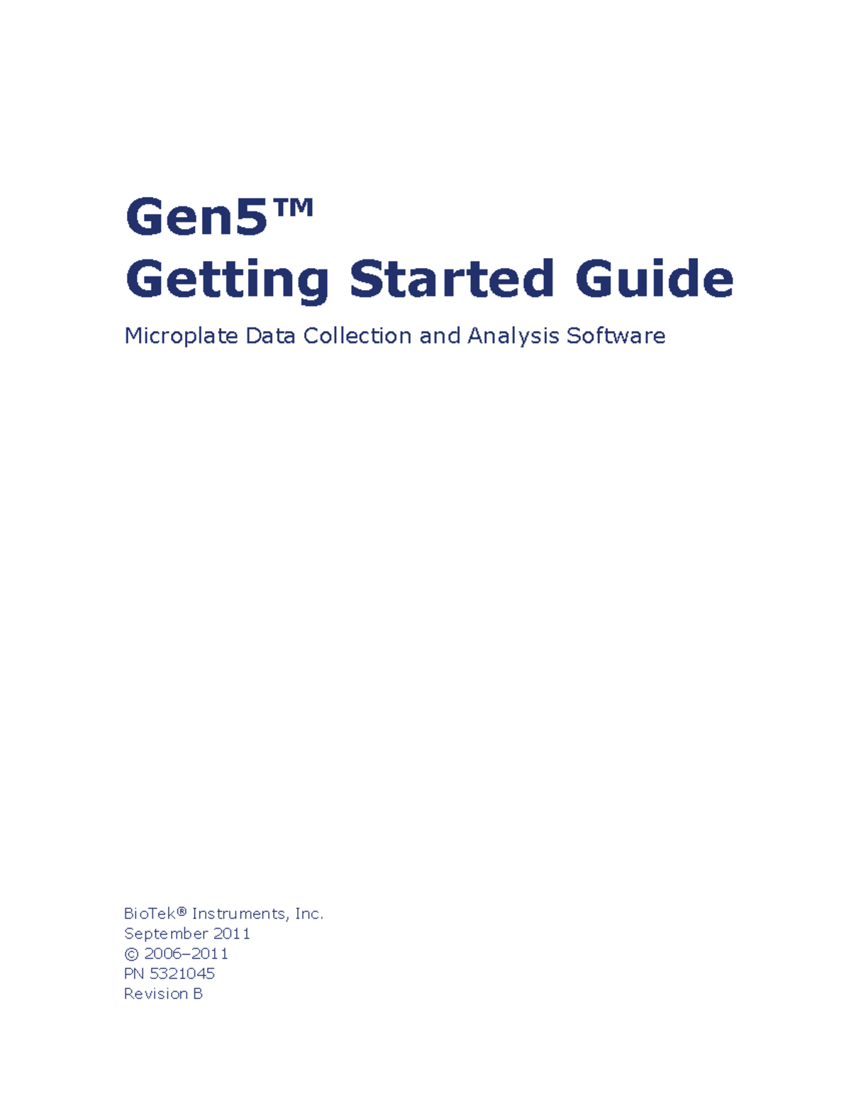 Gen5 Getting Started Guide 5321045 Rev B - Gen5™ Getting Started Guide Microplate Data ...