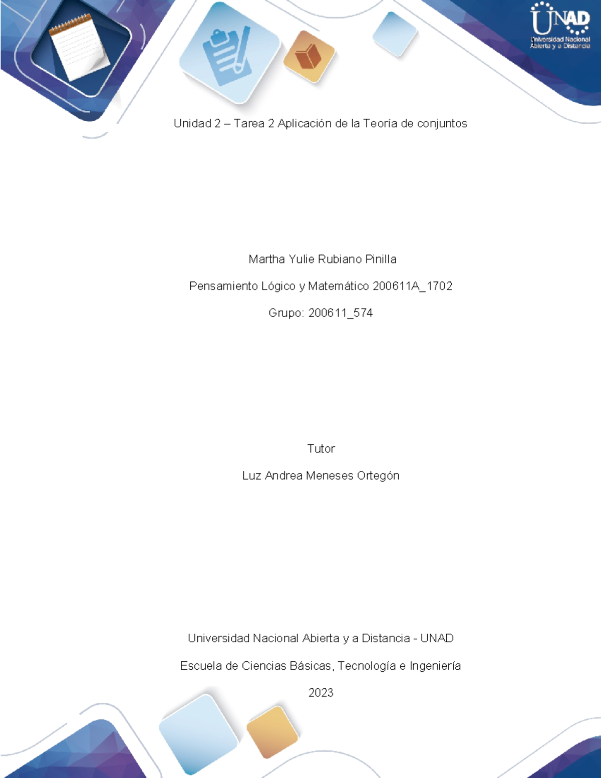 Ejercicio 2 - Unidad 2 – Tarea 2 Aplicación de la Teoría de conjuntos ...