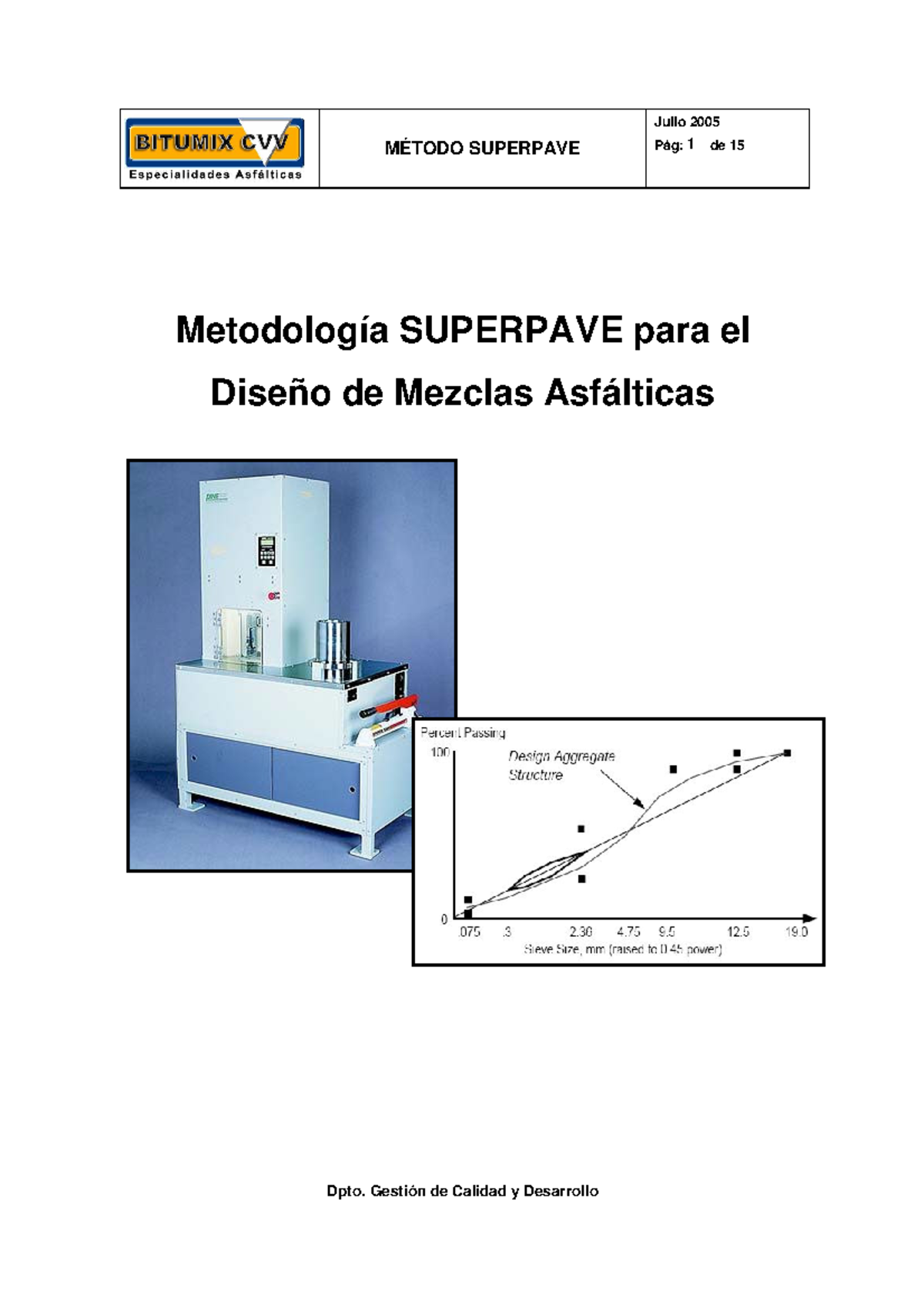 Metodo Superpave Pag de 15 Metodologia S - MÉTODO SUPERPAVE Pág: de 15 ...