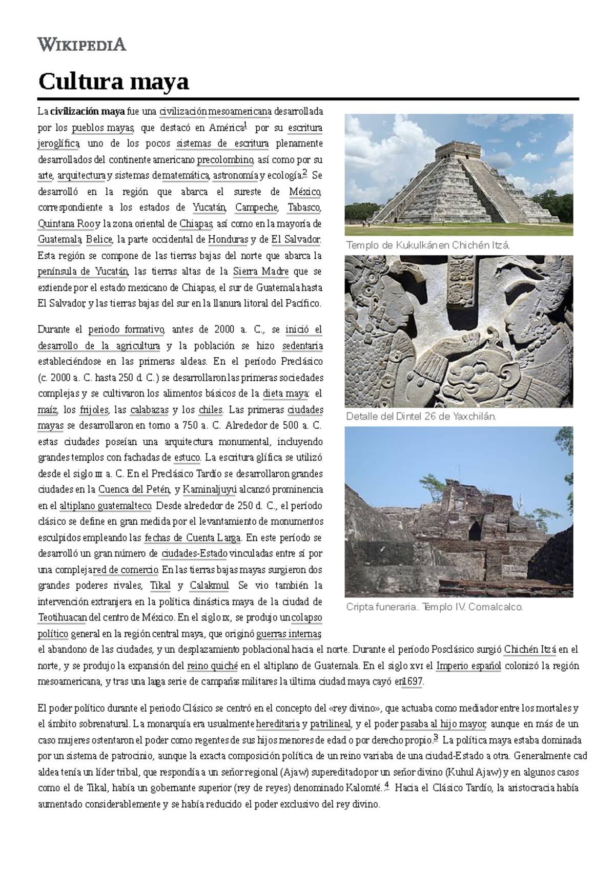 U5 s 5 Cultura maya - descripcion - Cultura maya La civilización maya ...