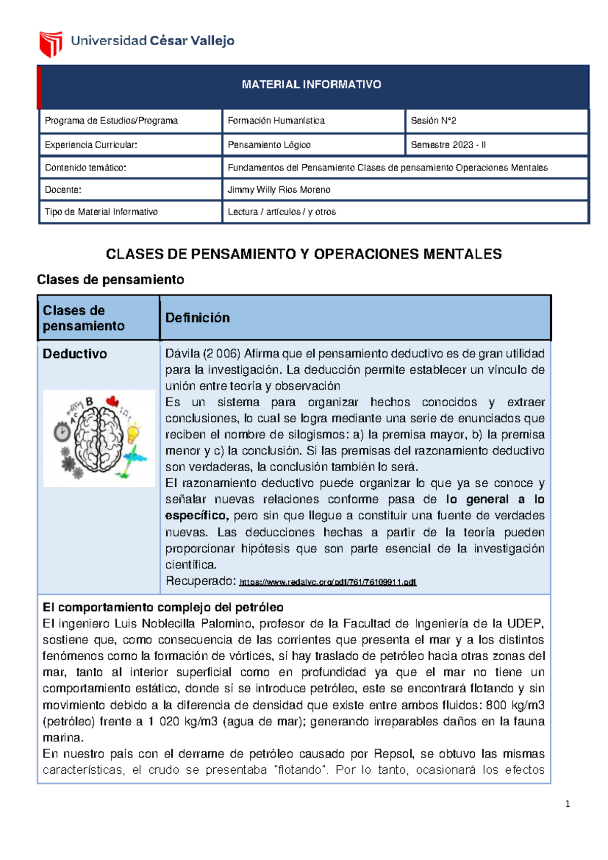 Sesion 2 - fundamentos del pensamiento - MATERIAL INFORMATIVO Programa ...