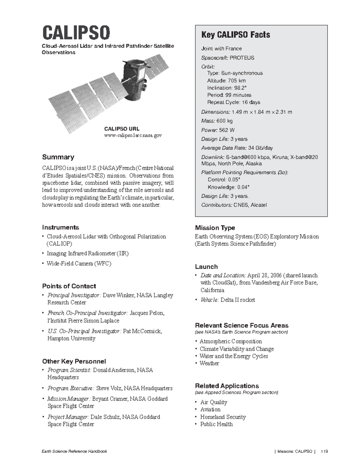 Calipso - Earth Science Reference Handbook [ Missions: CALIPSO ] 119 ...