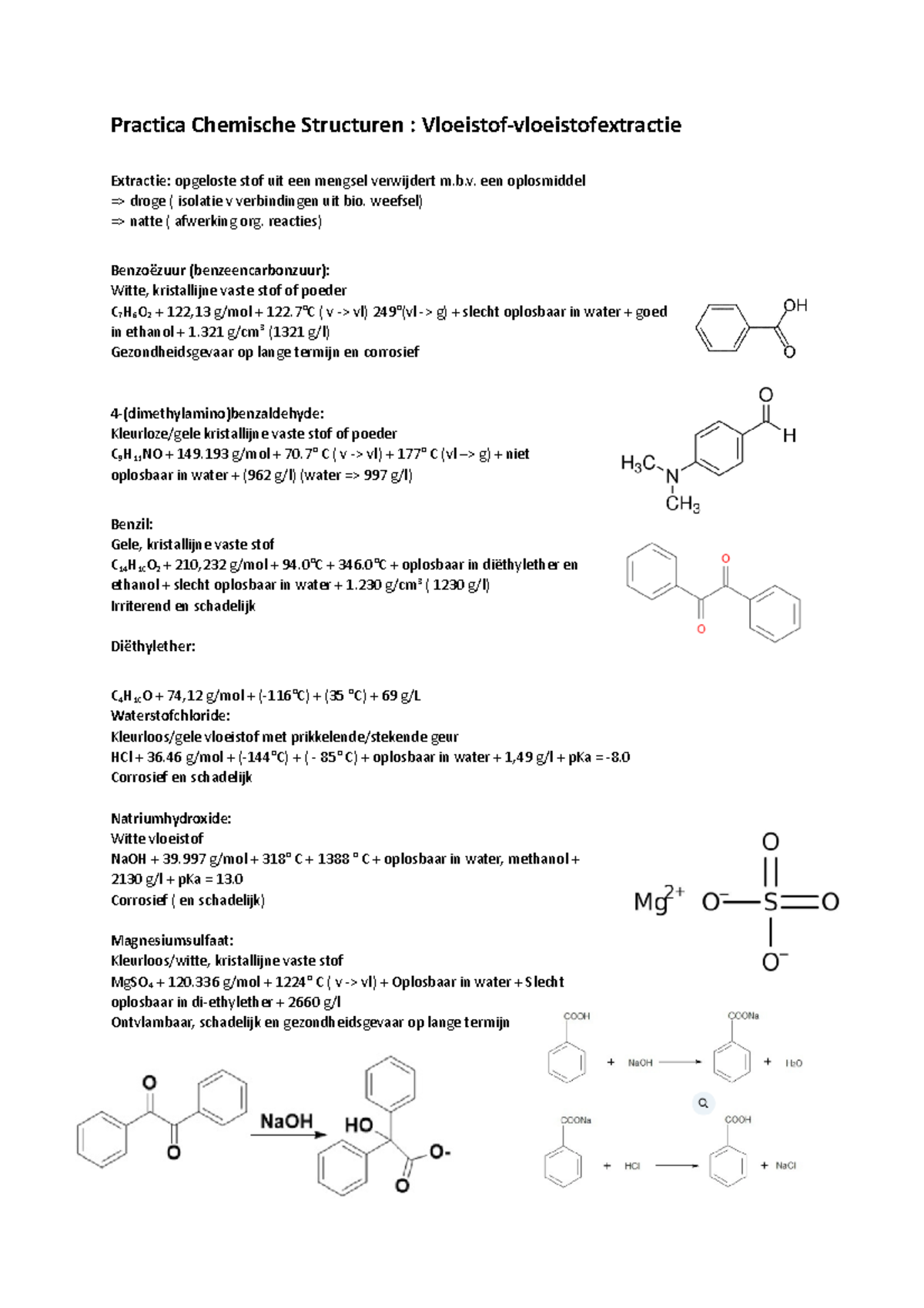 Practicum vloeistof-vloeistofextractie - Practica Chemische Structuren ...