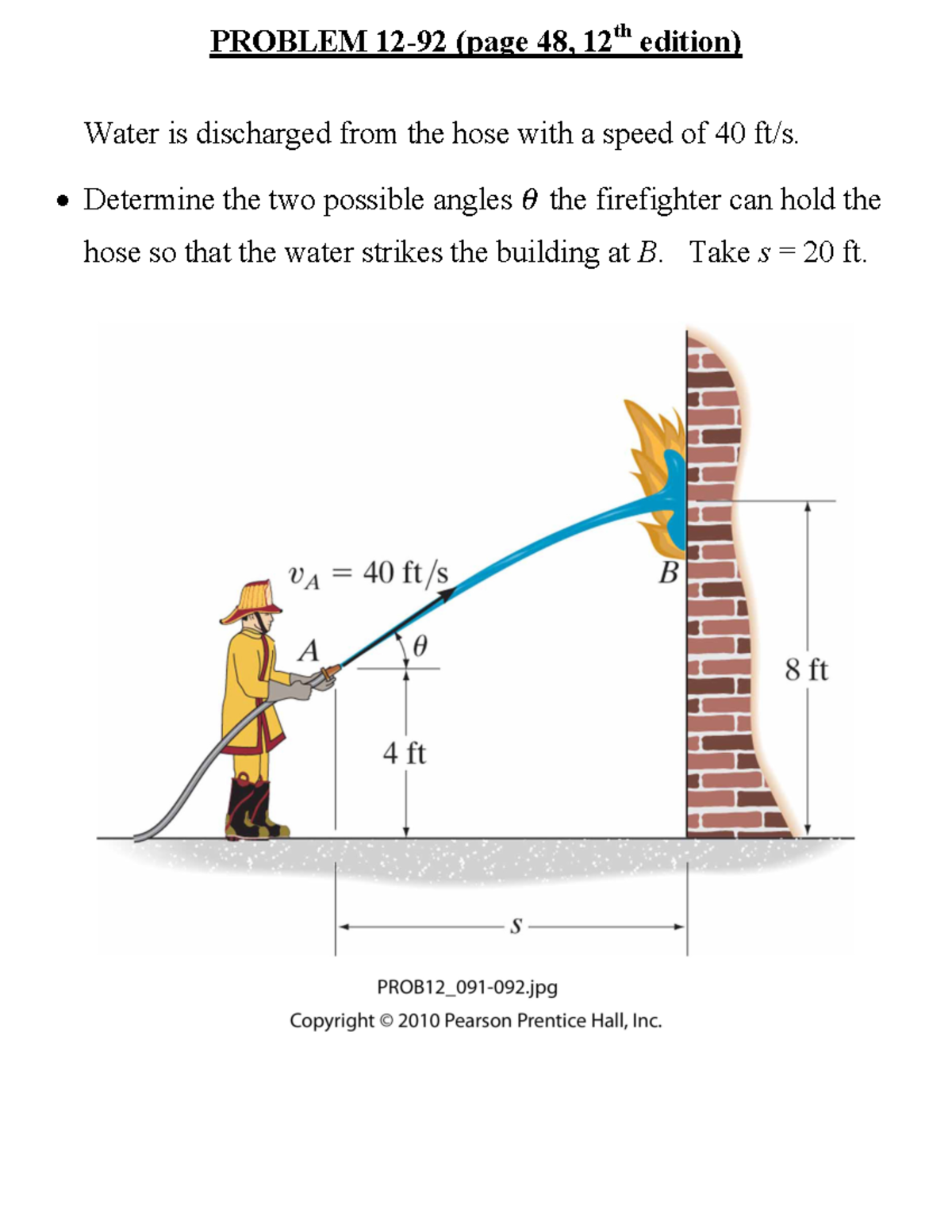 Week 7 lecture notes - PROBLEM 12-92 (page 48, 12th edition) Water is ...