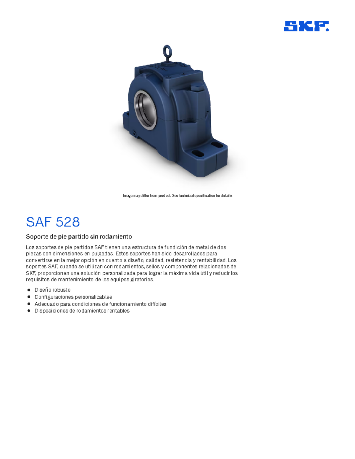 SAF 528 - Soportes para rodamientos SKF - Image may differ from product ...