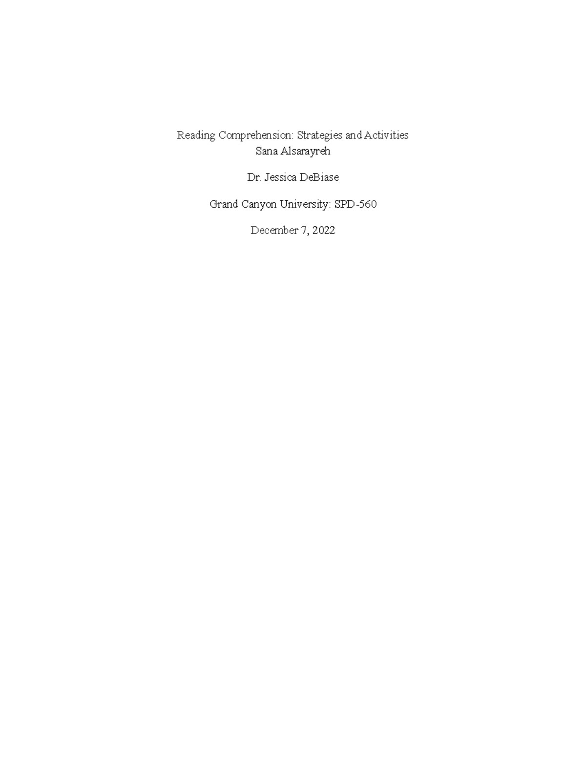 LAST Paper FOR DR Debiase 12 7 Reading Comprehension Strategies and ...