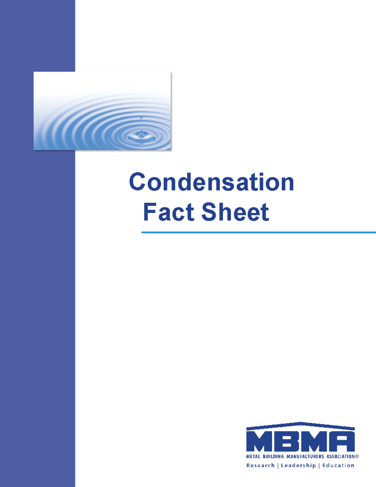 10 - Condensation - Condensation Fact Sheet METAL BUILDING ...