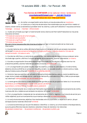 Sistemas DE Información Organizacionales - Segundo Parcial - SISTEMAS DE INFORMACIÓN - Studocu