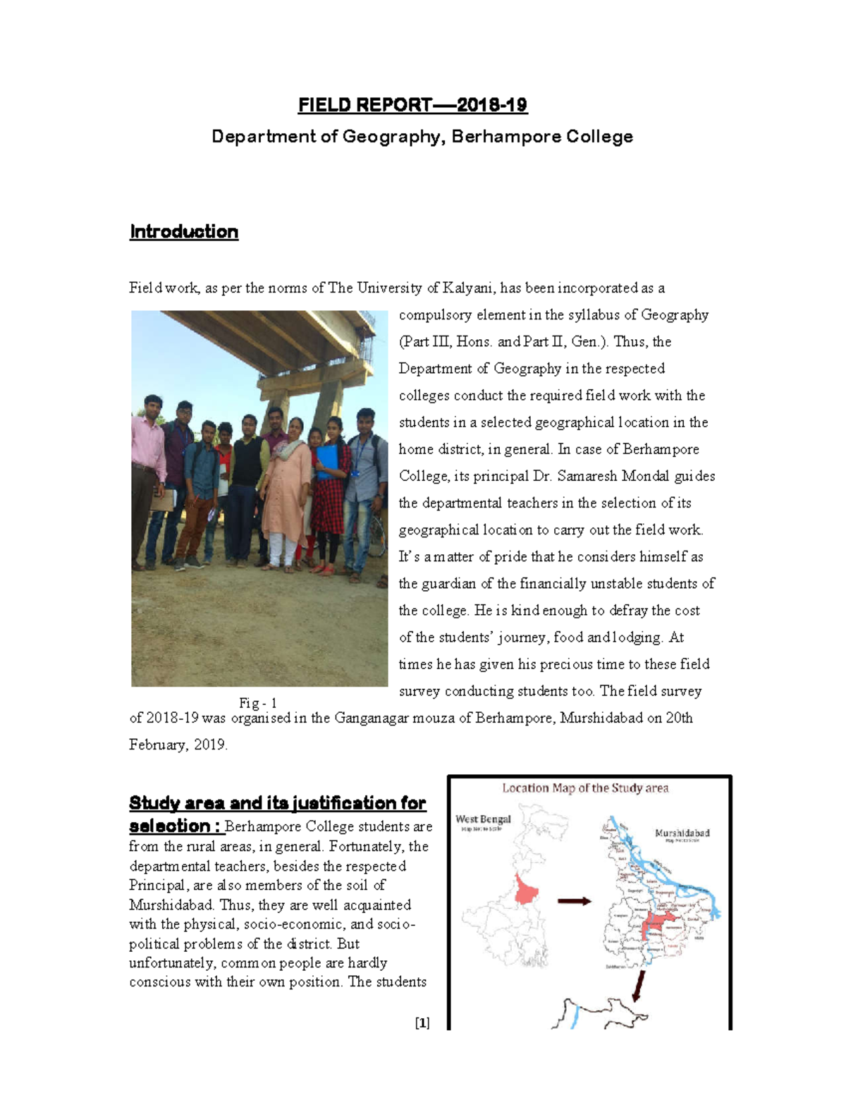 GEO Field Report 2019 - FIELD REPORT-2018- Department of Geography ...