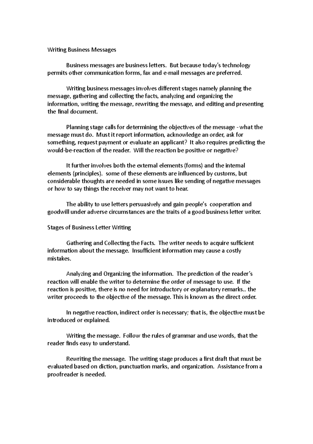 The Qualities of Effective Business Letters - Writing Business Messages ...