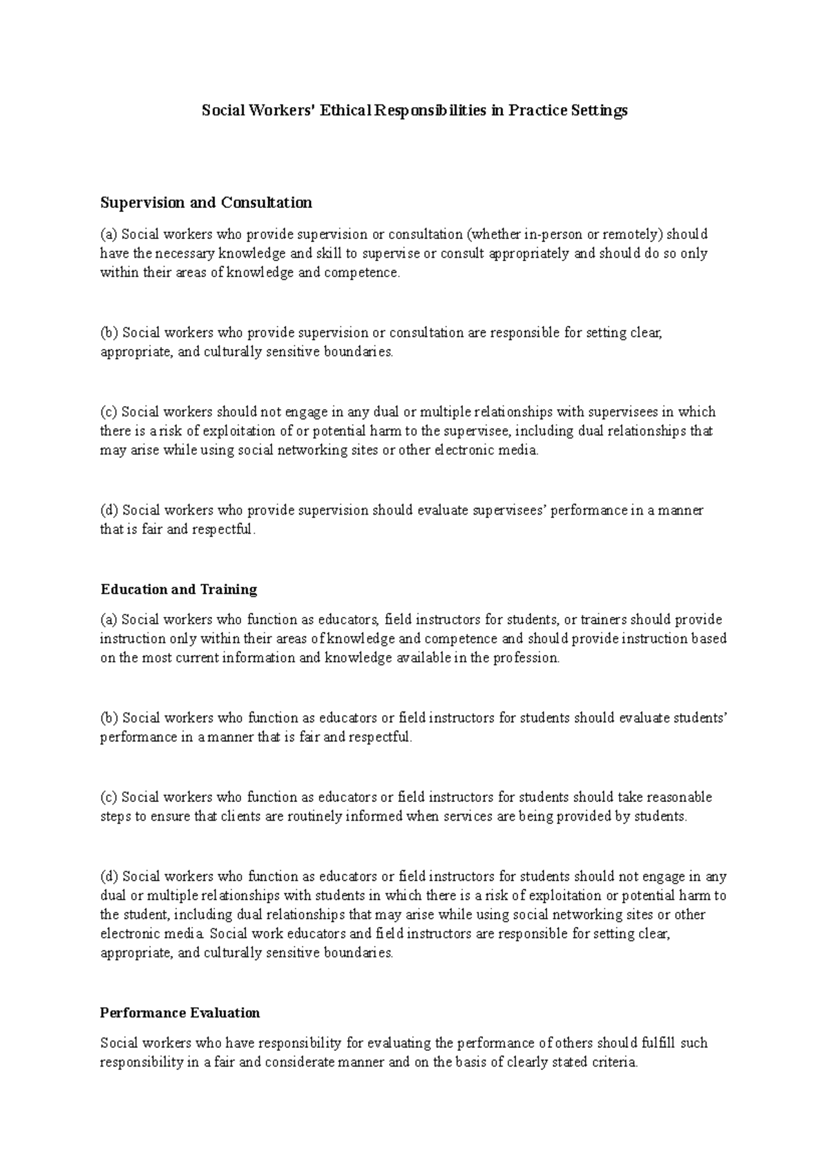 Social Workers ethics in practice - Social Workers' Ethical ...