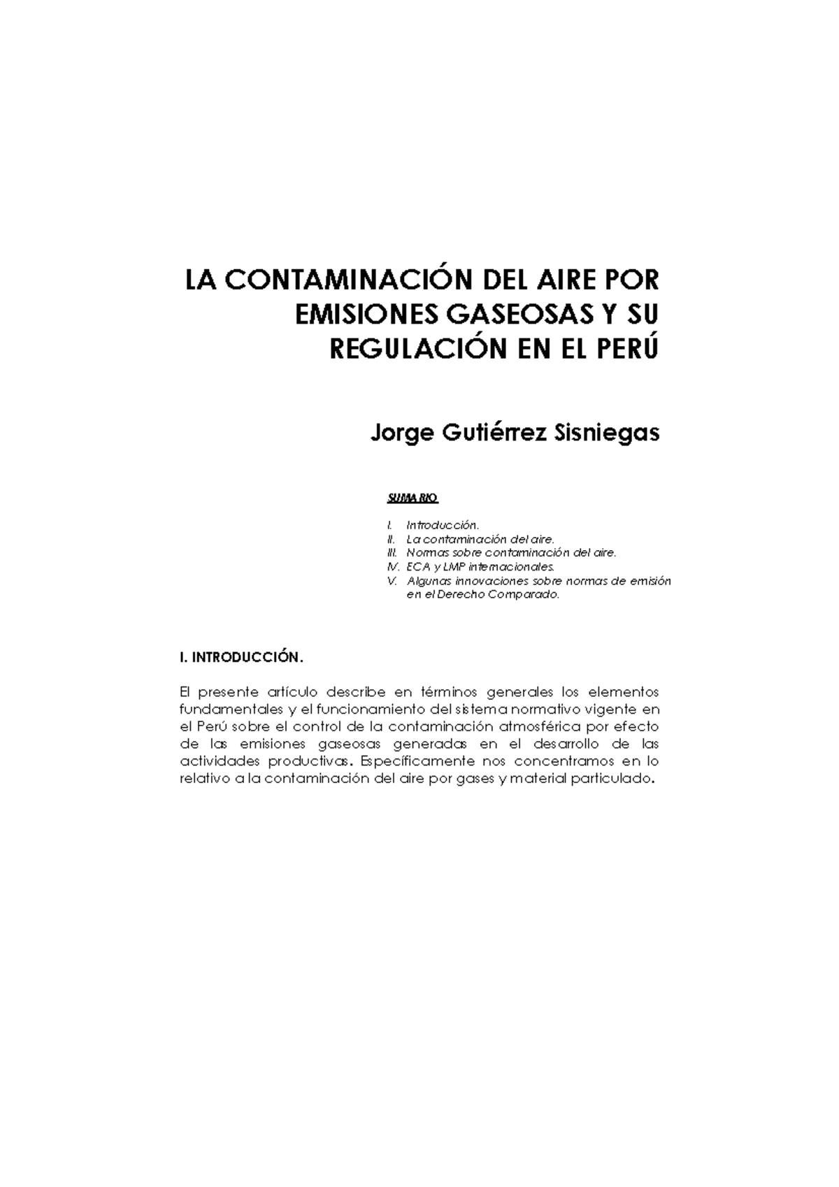 Contaminacion Atmosferica - LA CONTAMINACI”N DEL AIRE POR EMISIONES GASEOSAS Y SU REGULACI”N EN ...