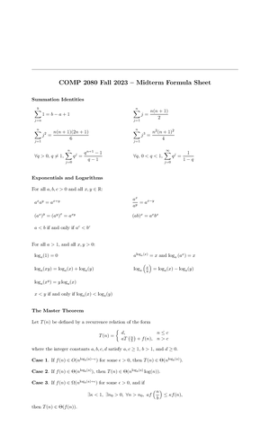 COMP2080 A4 Winter 2023 sol - Analysis of Algorithms University of Manitoba COMP 2080 Winter ...