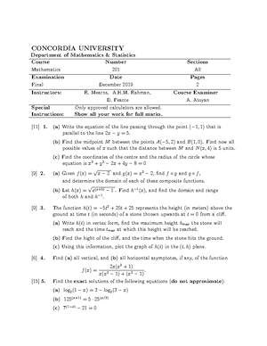 MATH 201 - Course outline - MATH 201 Elementary Functions Section EC Winter 2024 This syllabus ...