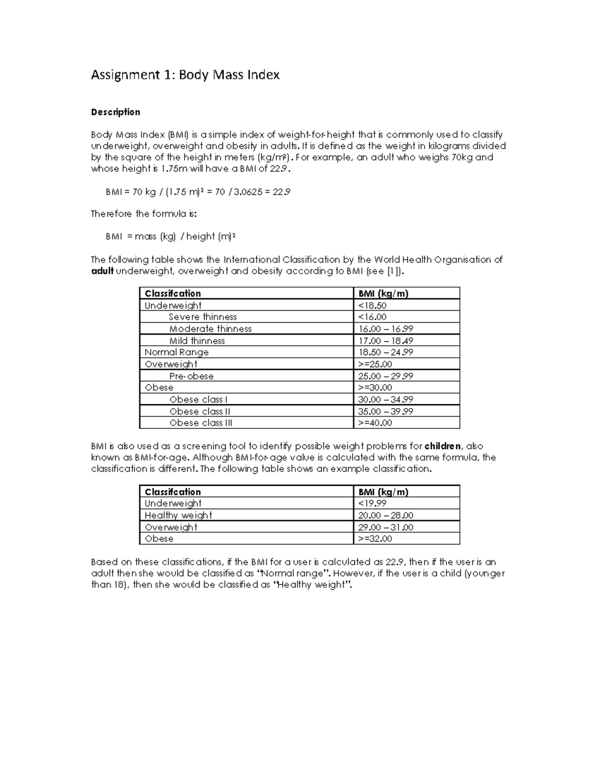 EED540 - Assignment 1 - smart - Assignment 1: Body Mass Index ...