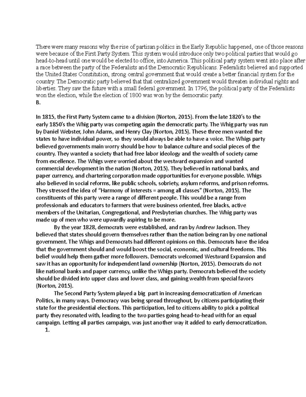 Task 2 Survey of United States History - There were many reasons why ...