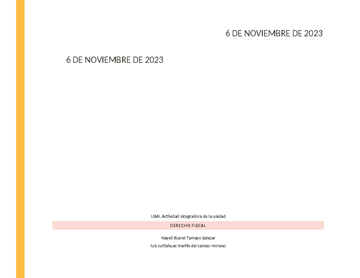 U6AI - DEFRE - 6 DE NOVIEMBRE DE 2023 U6AI. Actividad integradora de la ...