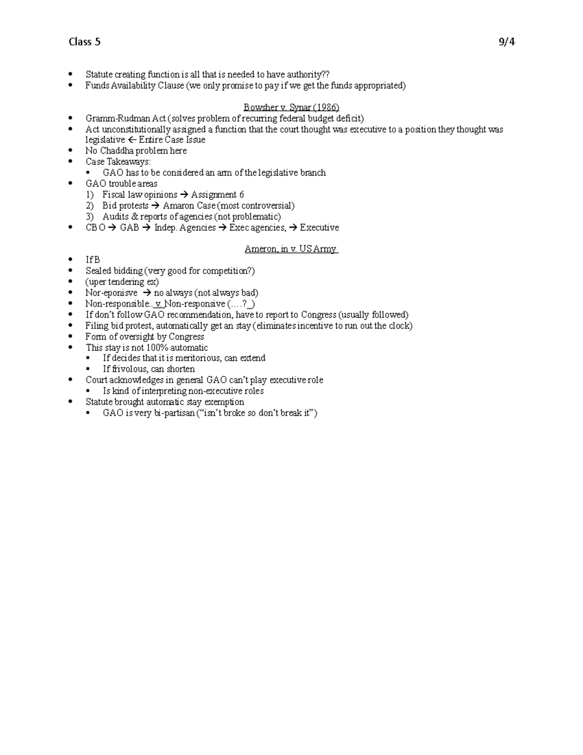 Class 5 Notes - Chapter Main Points - Class 5 9/ Statute creating ...