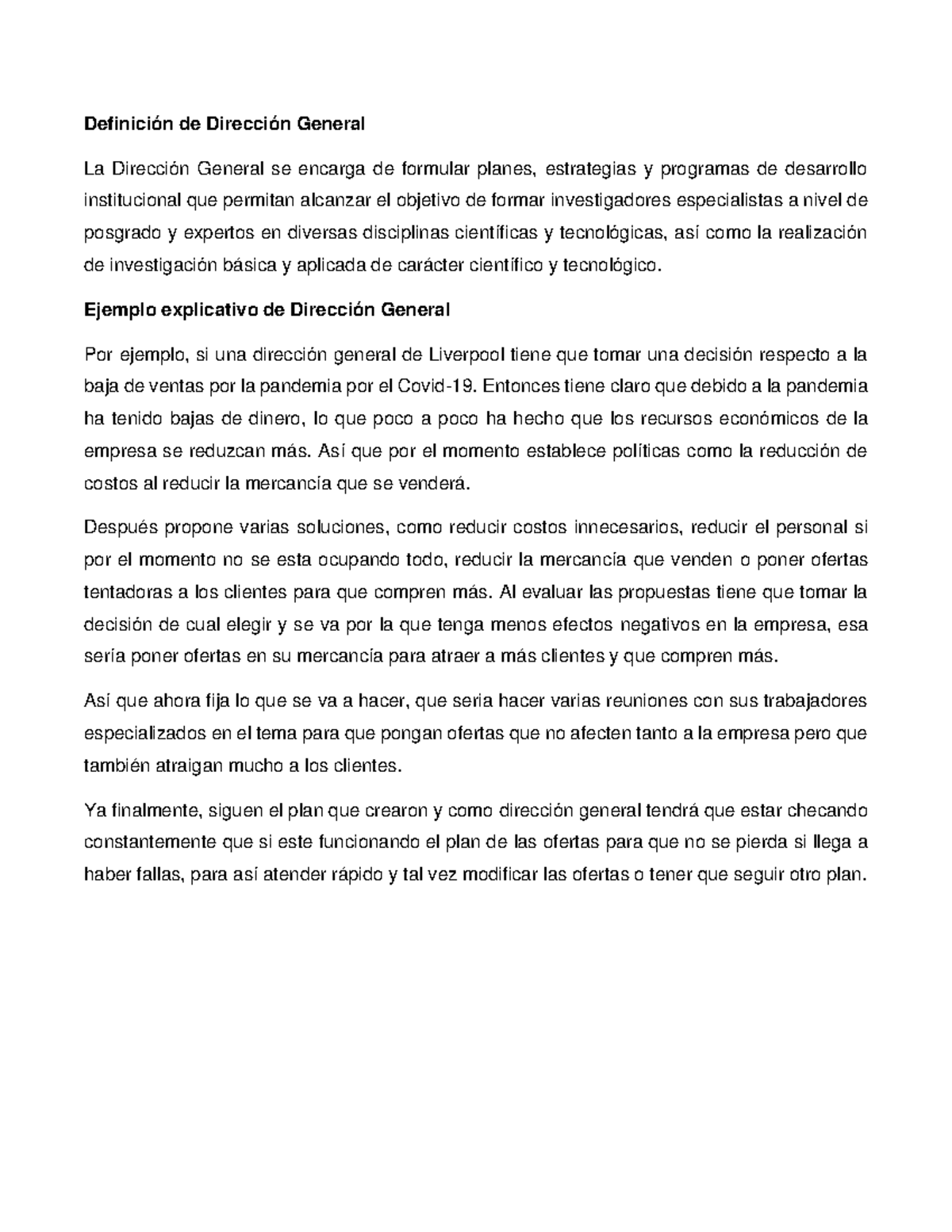 Administración Contemporánea - Definición de Dirección General La ...