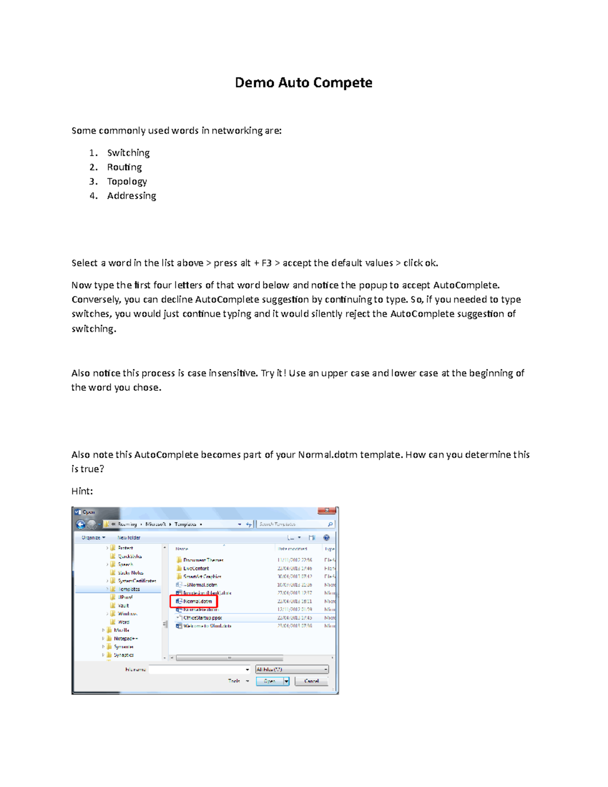 Demo Auto Complete - In class assignment - Demo Auto Compete Some ...