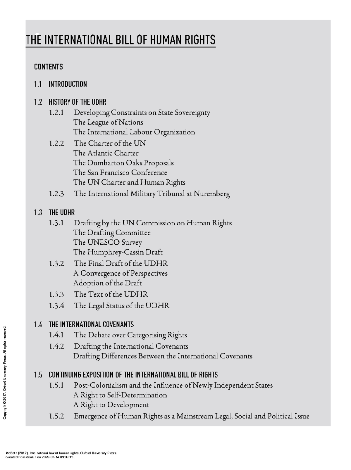 International law of human rights - (Part 1 Introducing Human Rights ...