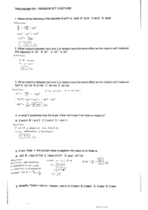 Differential Calculus Problem Set 9 Lecture - BS Electrical Engineering - NVSU - Studocu